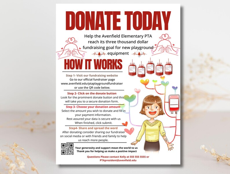 Editable PTA Fundraising Goal Thermometer Poster Track Your Progress ...