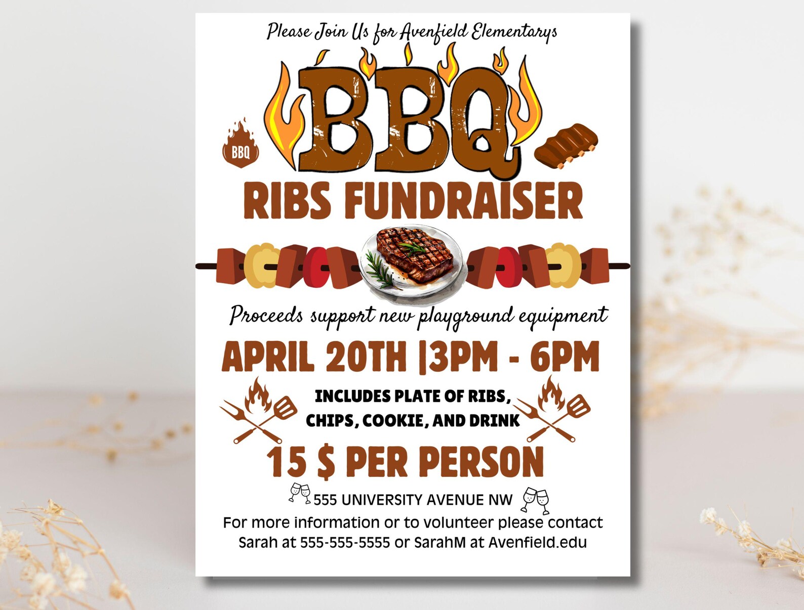 BBQ Ribs Fundraiser Flyer Template: Editable Canva Invite - Etsy