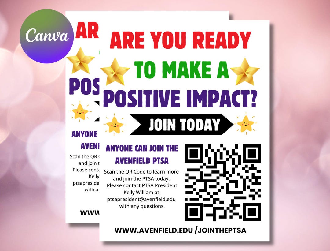 Join PTSA Flyer Template, Editable Canva Design With QR Code Sign-up ...