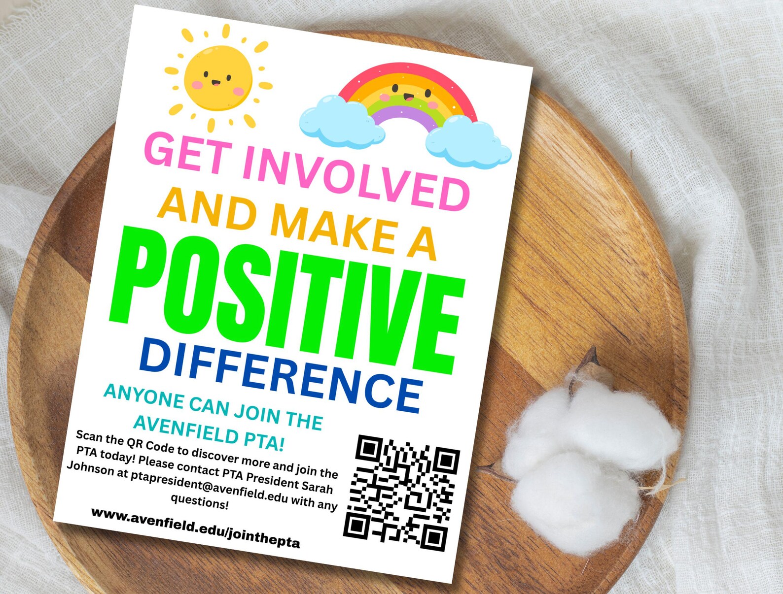 Editable PTA Recruitment Flyer Template | Make a Positive Difference ...