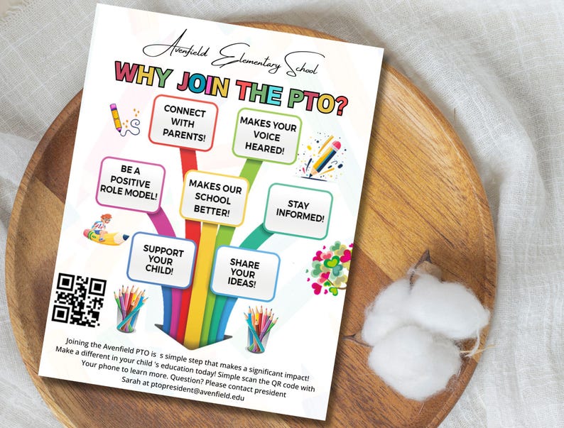 Editable Why Join the PTO PTA Infographic Flyer, QR Code Volunteer ...
