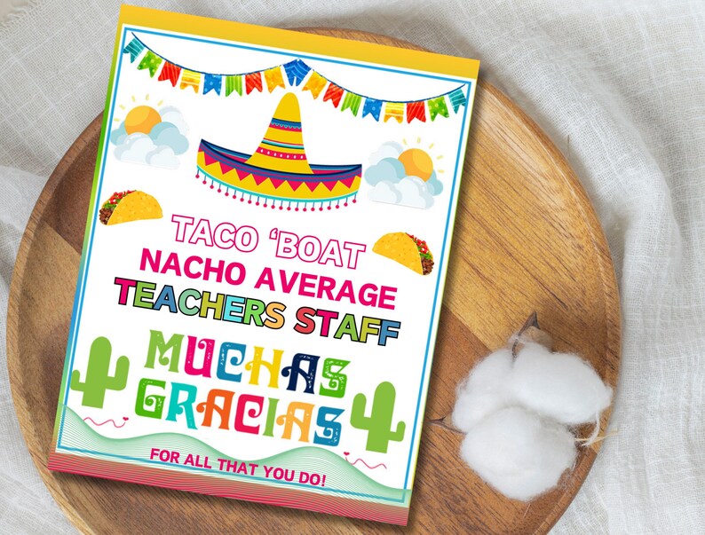 Nacho Average Teacher and Staff Sign Printable Employee Appreciation ...