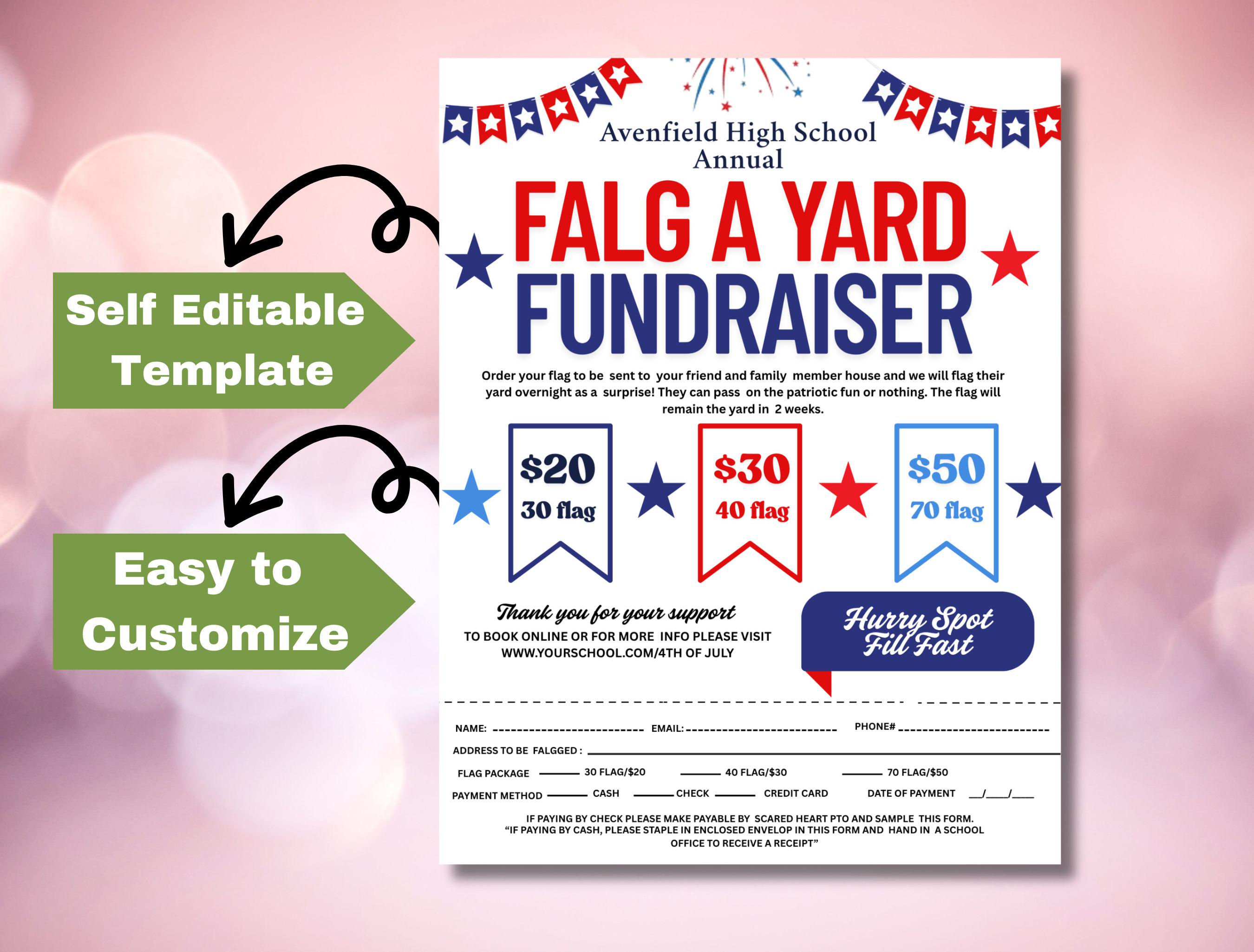 Flag My Yard Fundraiser, You've Been Flagged, Summer Fundraiser, July ...