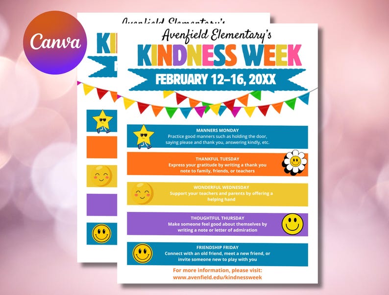 Editable Kindness Week Flyer Template, DIY Kindess Spirit Week ...