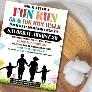 Editable Canva Template – Fun Run Flyer for 5K/10K Outdoor Walk & Race ...