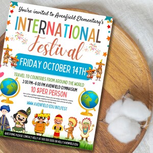 Editable International School Festival Flyer| Multicultural Fair ...