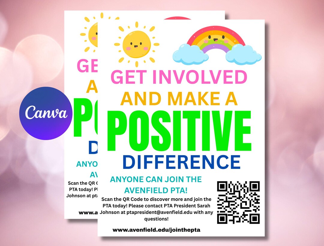 Editable PTA Recruitment Flyer Template | Make a Positive Difference ...