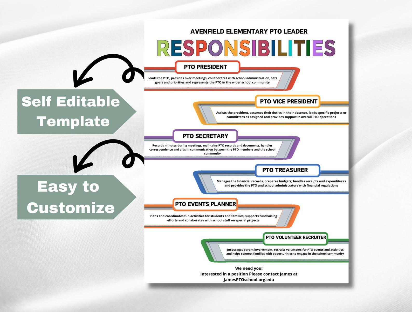 PTA PTO Board Member Recruitment Flyer PTA Election Nomination Form Pto ...