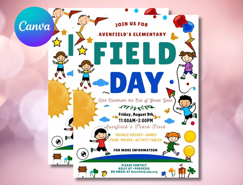 Editable School Field Day Flyer Template| Olympic Fun Day Invite| Canva ...