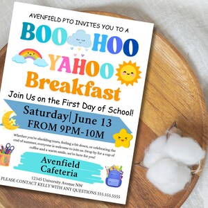 Boo Hoo Yahoo Breakfast Invitation: Back to School Social Flyer (canva ...