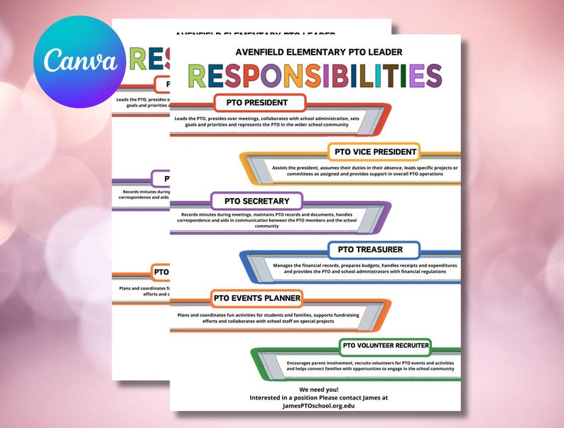 PTA PTO Board Member Recruitment Flyer PTA Election Nomination Form Pto ...