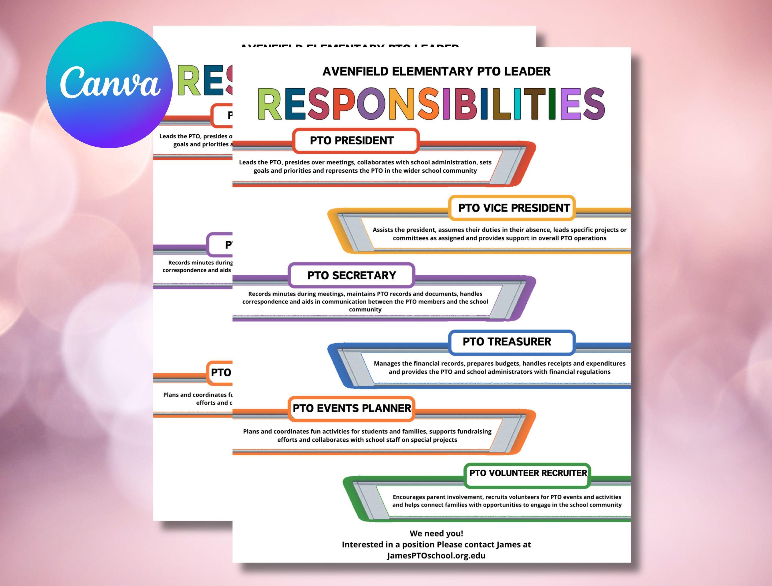 PTA PTO Board Member Recruitment Flyer PTA Election Nomination Form Pto ...