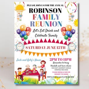 Family Reunion Flyer Template | Editable Cousin Reunion Invitation ...