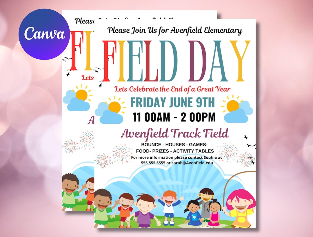 Editable School Field Day Flyer Template, Olympic Fun Day Invite, Canva ...