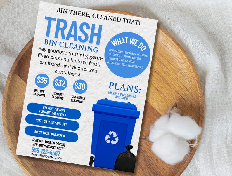 Trash Bin Cleaning Service, Dumpster Cleaning Flyer, Trash Bin Cleaning ...