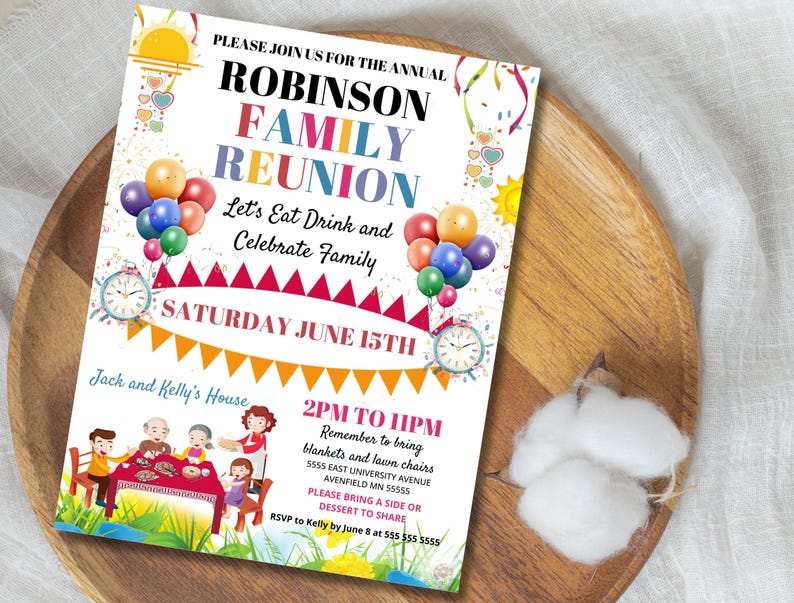 Family Reunion Flyer Template | Editable Cousin Reunion Invitation ...