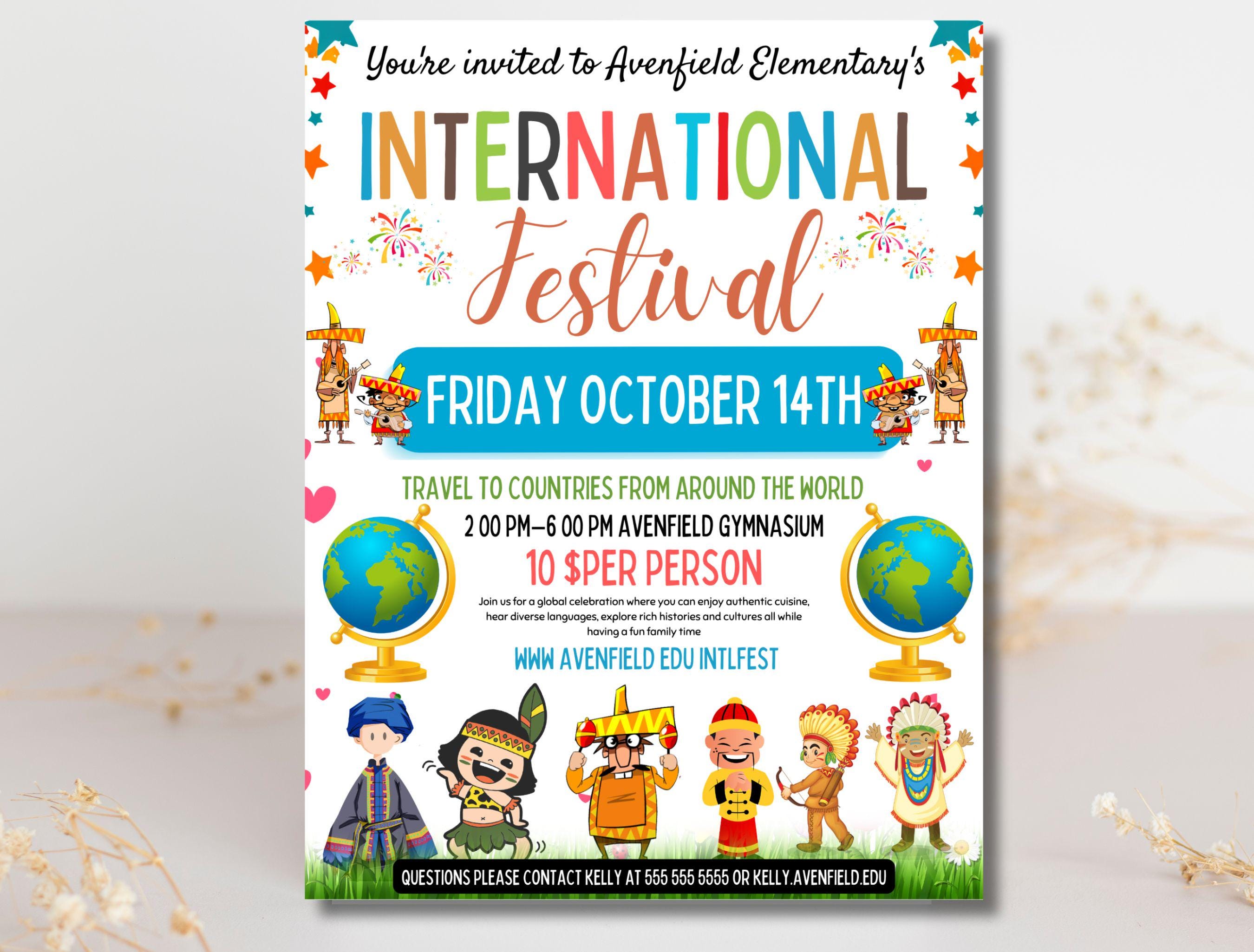 Editable International School Festival Flyer| Multicultural Fair ...
