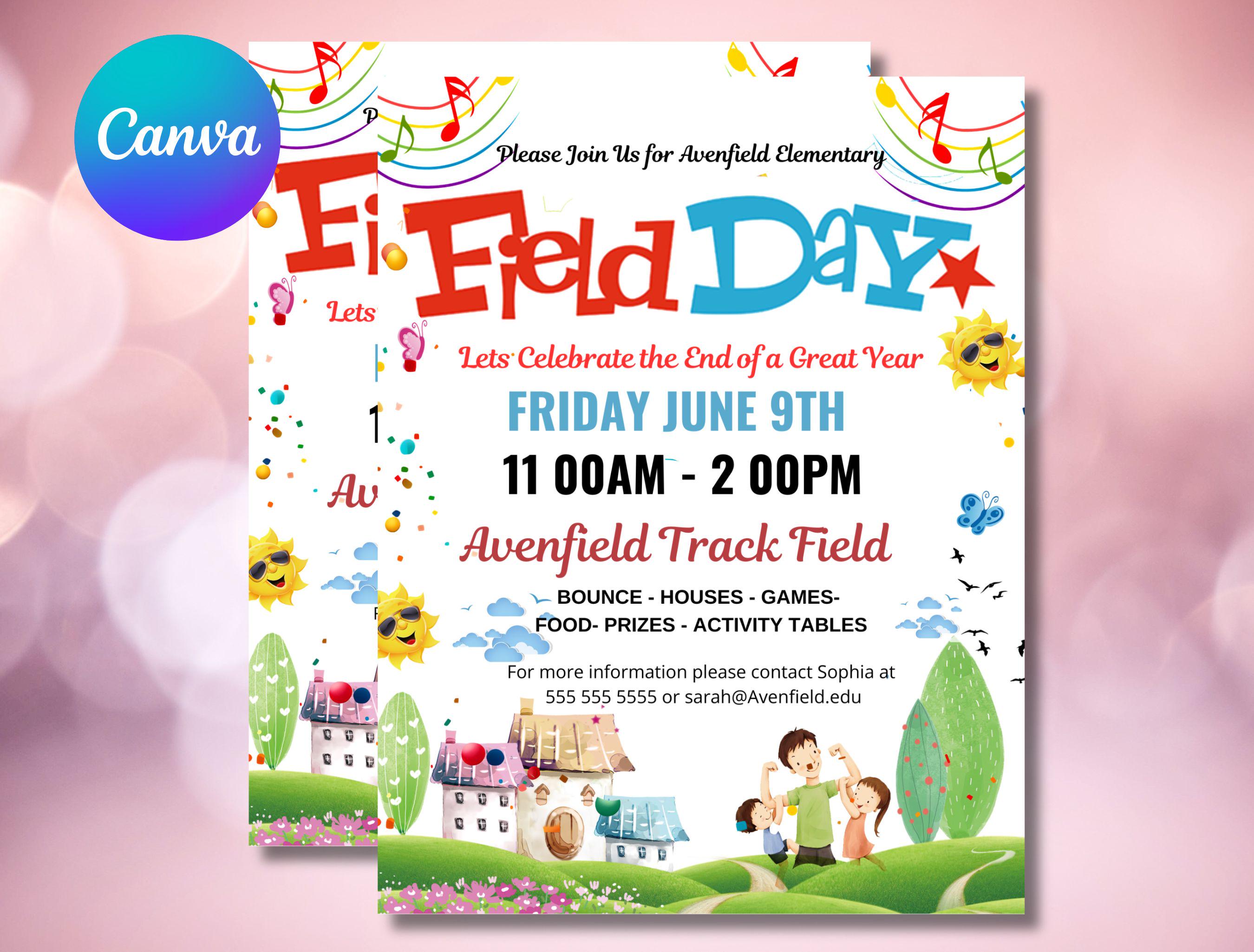 Customizable School Field Day Flyer Template | Olympic-themed Fun Day ...