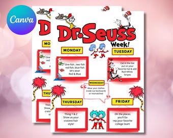 Read Across America Week 2025, School Spirit Week Schedule School Pto ...
