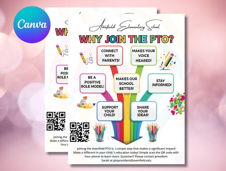 Editable Why Join the PTO PTA Infographic Flyer, QR Code Volunteer ...