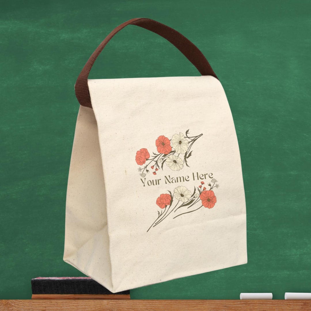 Custom Boho Lunch Bag With Strap| Teacher Lunch Box, Office Lunch Bag ...