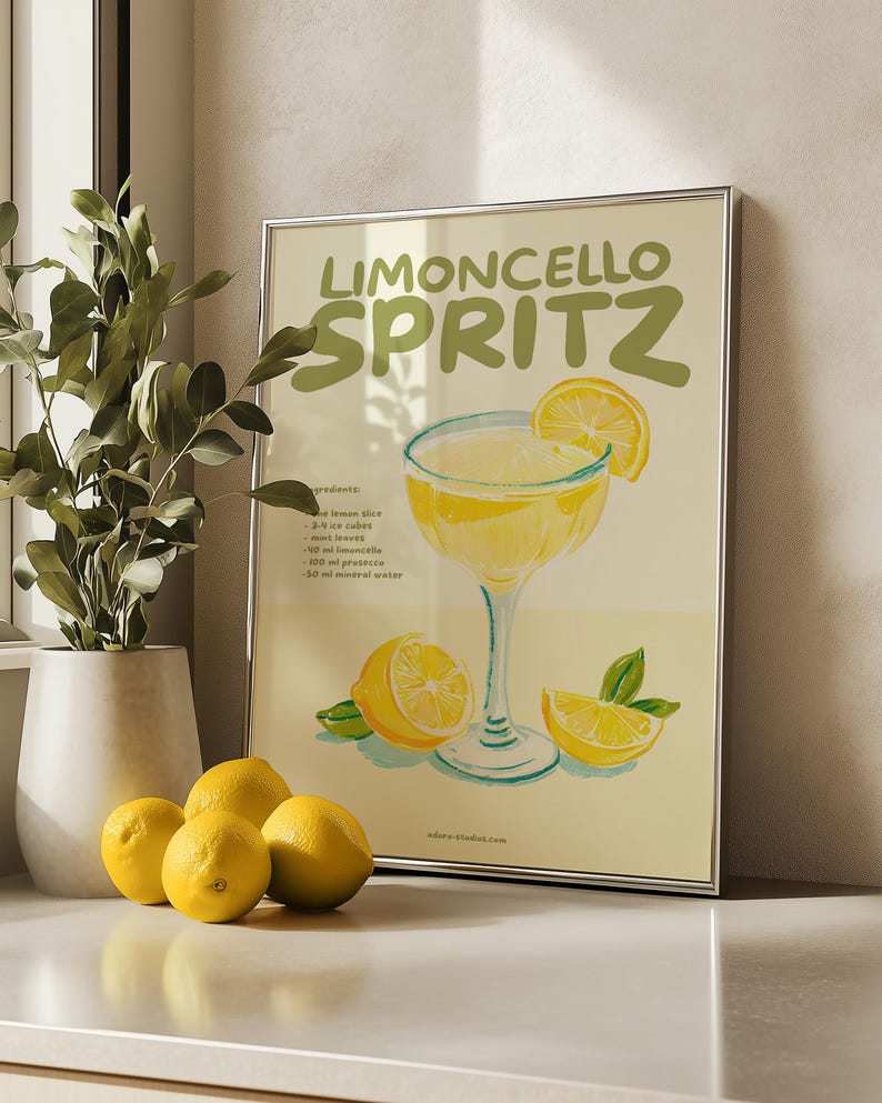 Limoncello Spritz Unframed Maximalist Boho Eclectic Poster Design ...