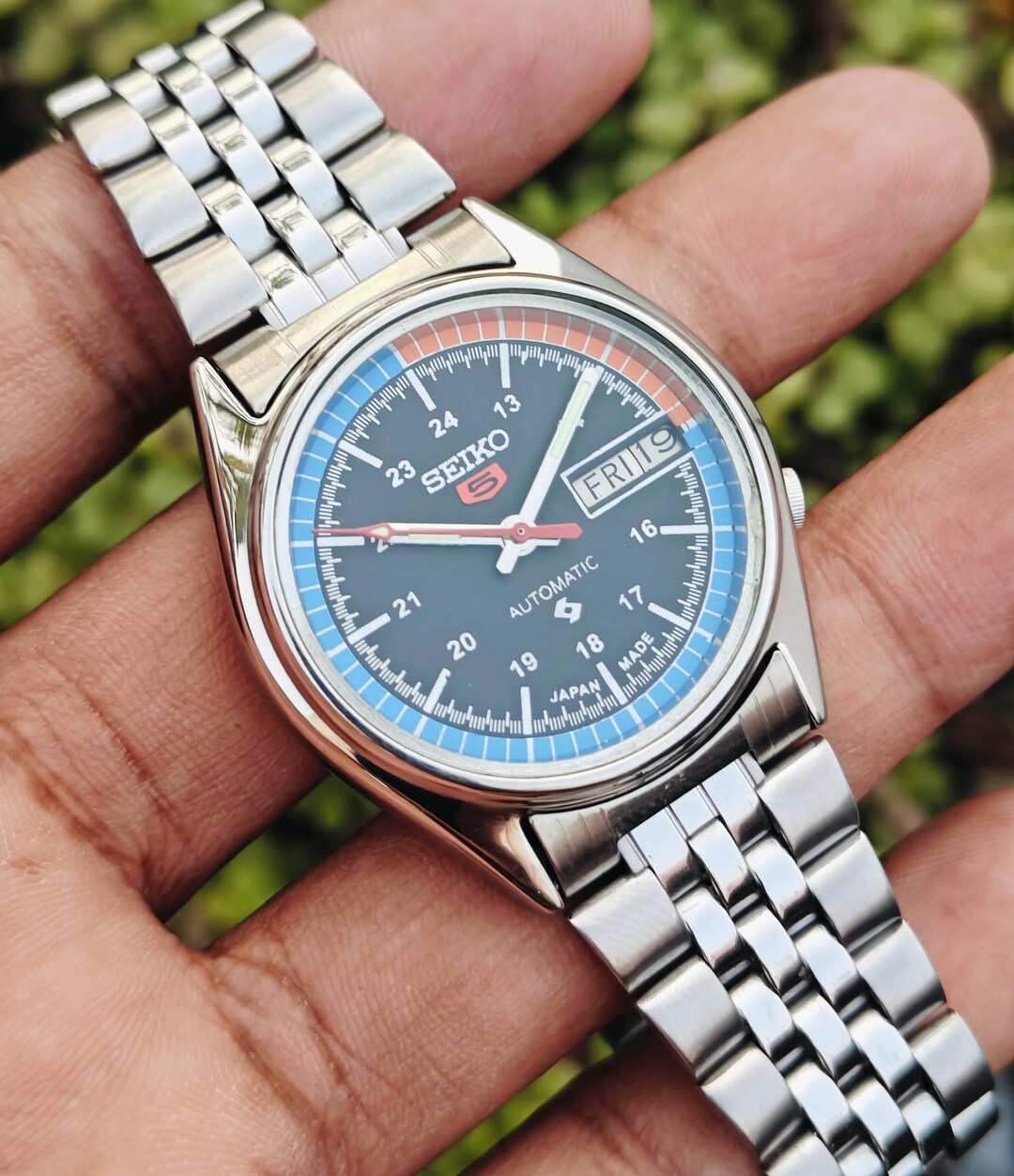 New Old Stock Vintage Refurbished Seiko 5 Automatic Watch - 1990s Black ...