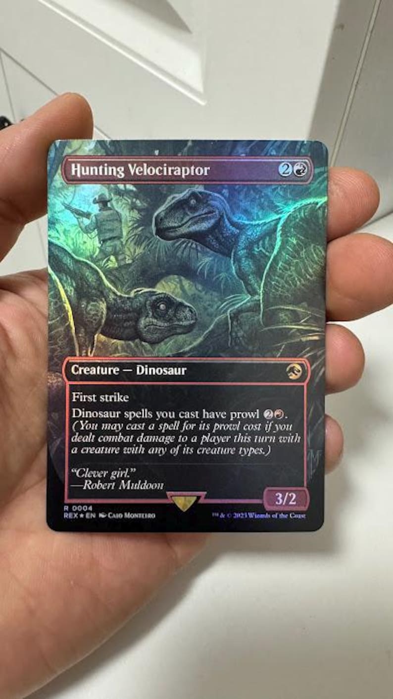 Hunting Velociraptor, Jurassic World Collection Proxy Custom Card High ...