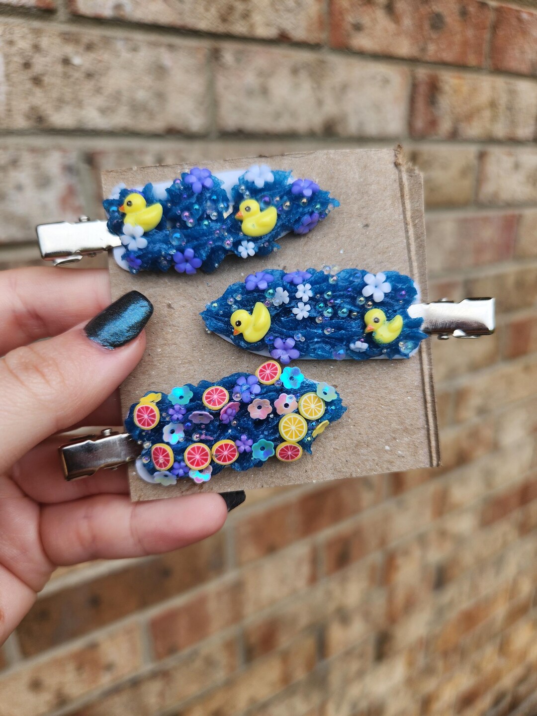 Bubble Rubber Ducky Styled Flat Hair Clips Decoden - Etsy Australia