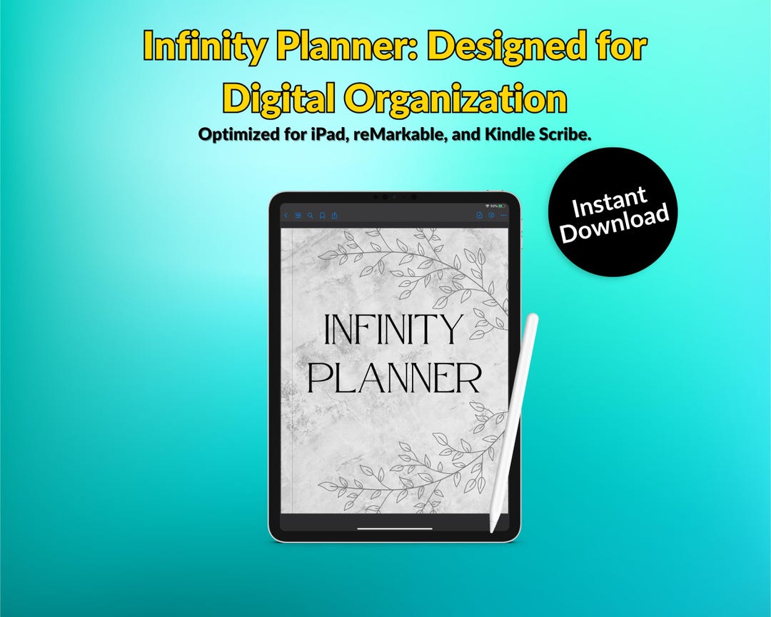 Infinity Planner Digital Daily and Monthly Goal Planner for Ipad, Remarkable, and Kindle Scribe ...