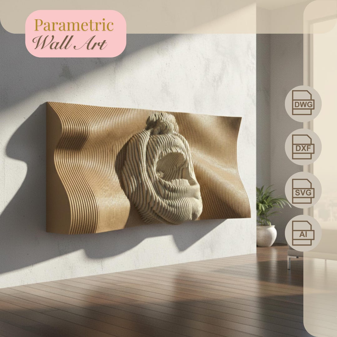 Parametric Wavy Wooden Faces Wall Art: CNC & Laser Cut Files - Etsy