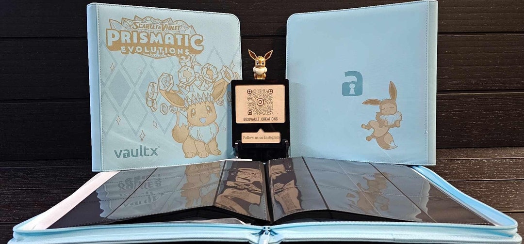 Custom Laser Etched Prismatic Evolutions TCG 12 Pocket Binder- Eevee ...