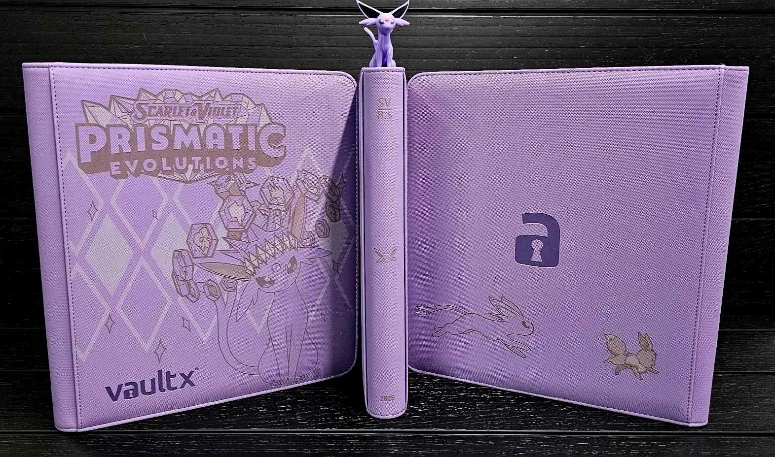Prismatic Evolutions-espeon Laser Engraved-12 Pocket Binder W/matching ...