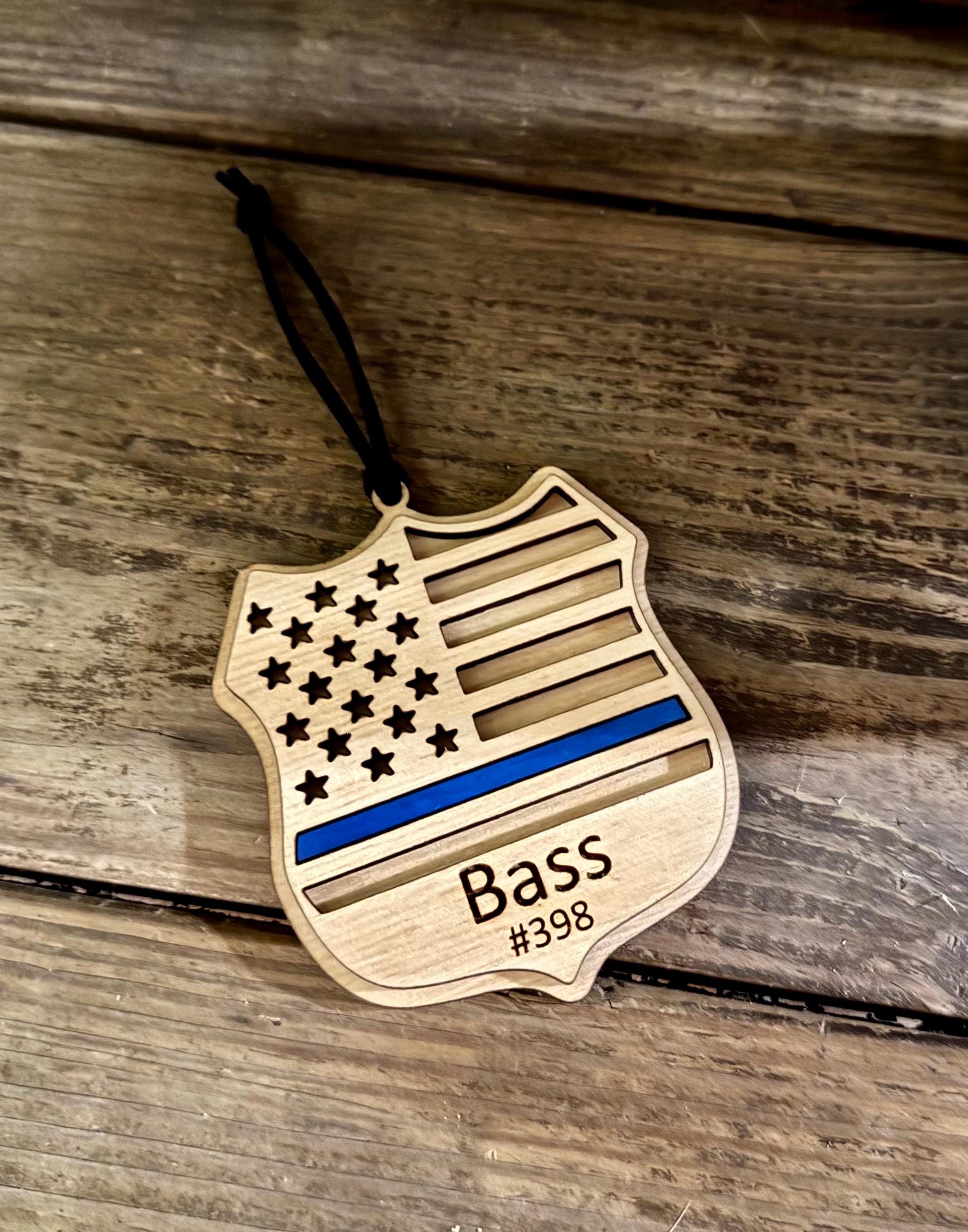 Thin Blue Line Ornament, Memorial, Personalized Memorial Law ...