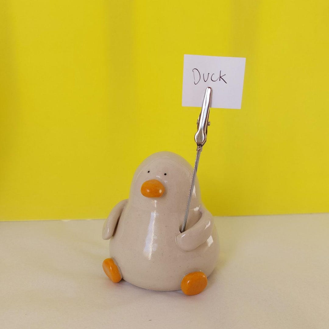 Jemima With the Reminder - Note Holder Duck (handmade Ceramic Duck Home ...