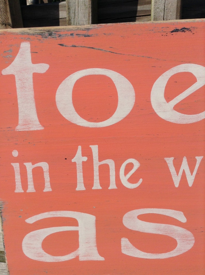 Beach Sign Toes in The Water Ass In The Sand Coastal and | Etsy