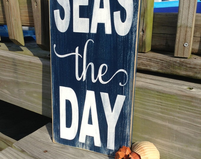 Nautical Sign Seas the Day Beach and Nursery Wall Decor - Etsy