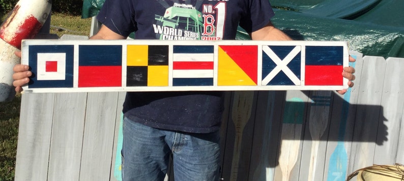 Nautical Code Flag Welcome Sign Coastal and Beach House Decor - Etsy