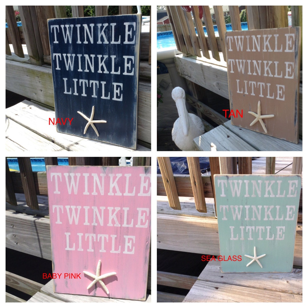Beach Nursery Twinkle Twinkle Little Starfish Sign - Etsy