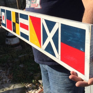 Nautical Code Flag Welcome Sign Coastal and Beach House Decor - Etsy