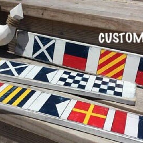 Custom Nautical Flag Sign Reclaimed Wood Sign - Etsy