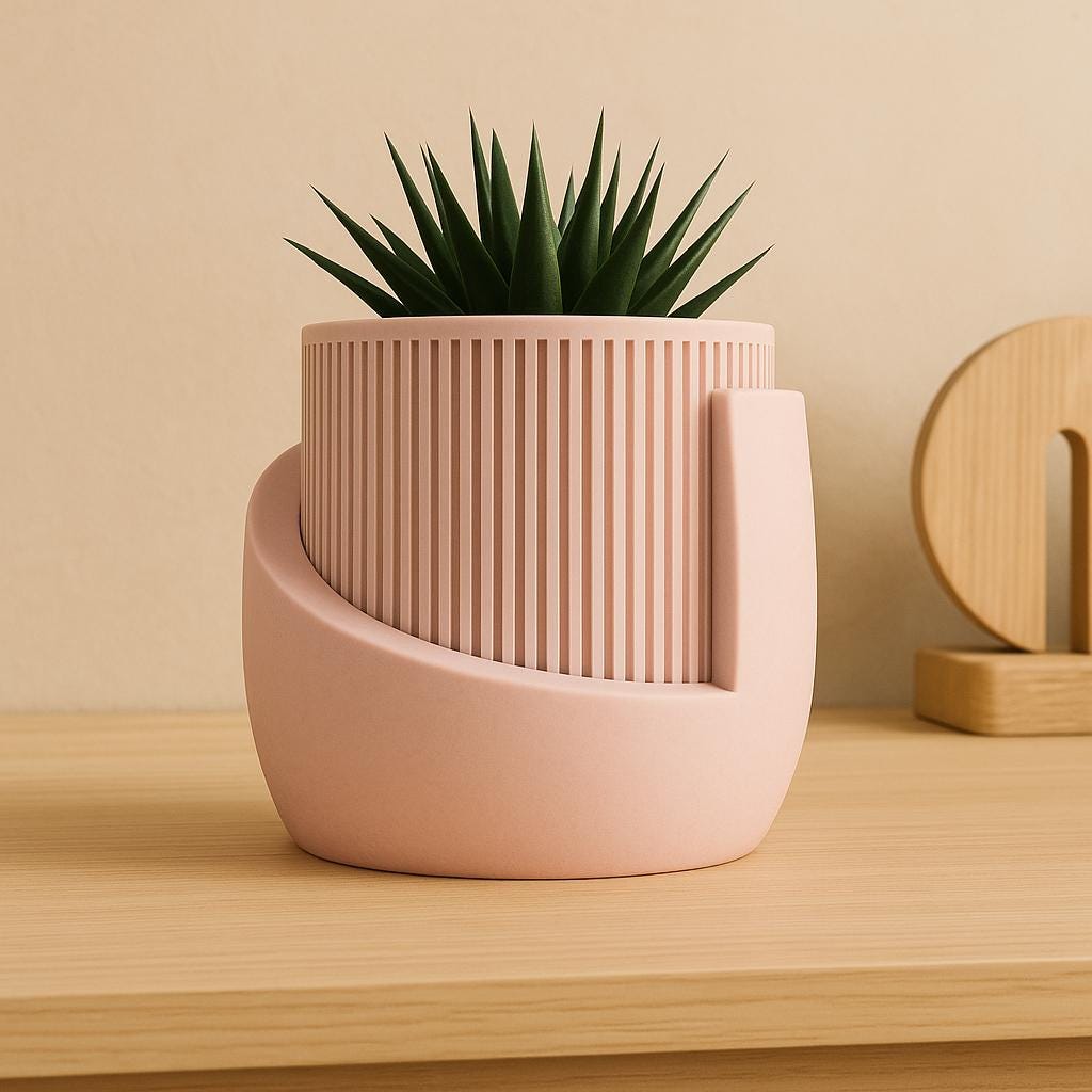Modern Japandi Planter Set – 3D Printed Minimalist Pot Duo With ...