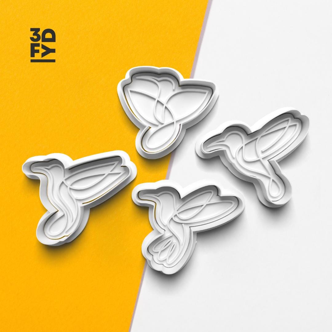 Hummingbird Line Art Cookie Cutter Set – 3D Printed, Perfect for DIY ...