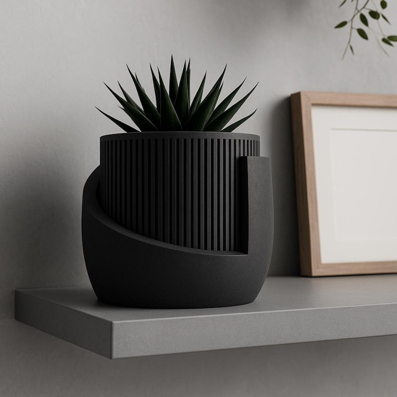 Modern Japandi Planter Set – 3D Printed Minimalist Pot Duo With ...