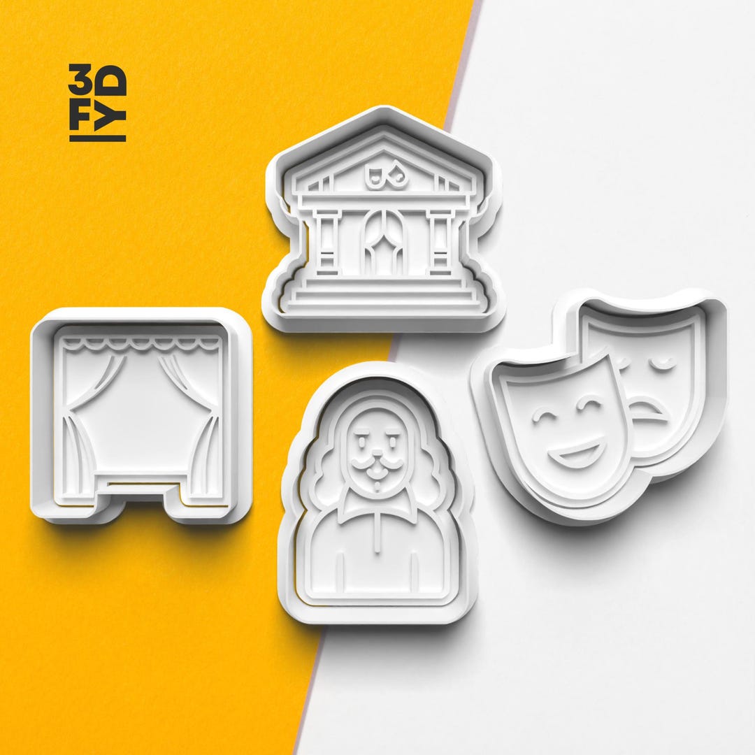 Theater Cookie Cutters Set: Drama Masks, Stage, Actor - Etsy