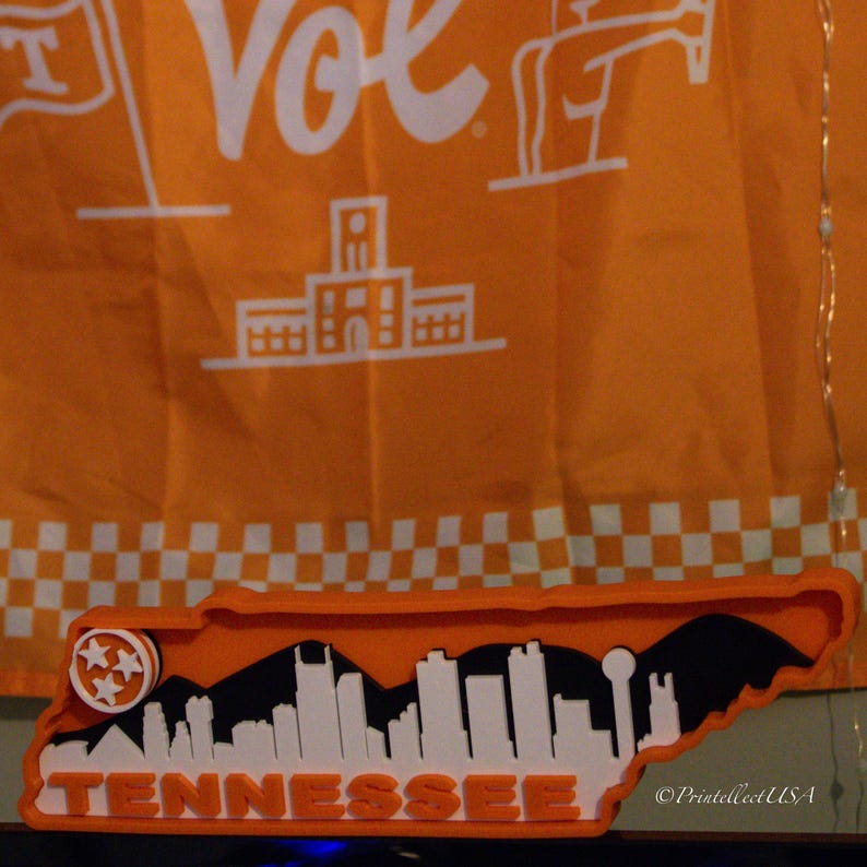 Tennessee Skyline Desk Sign: Memphis, Nashville, Knoxville 3D Printed ...