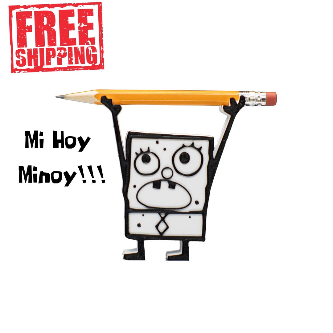 3D Printed Doodlebob Pencil Holder: Spongebob Desk Decor - Etsy