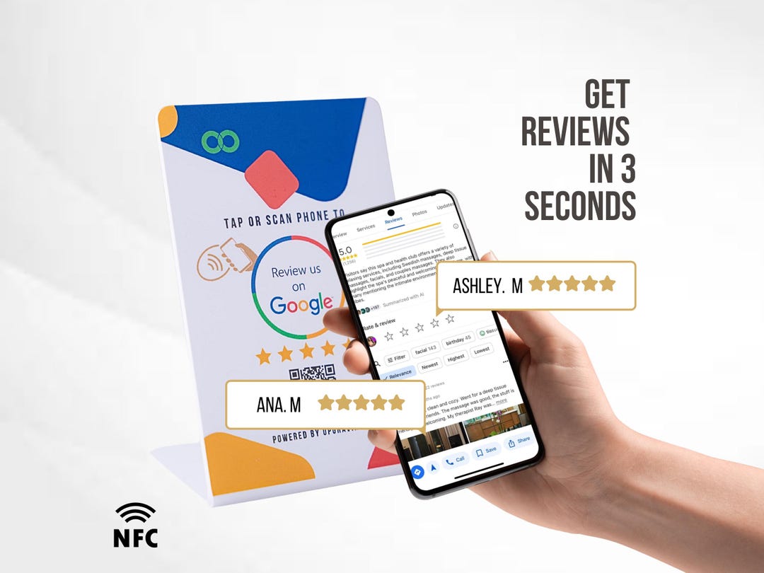 Google Review Nfc Stand With Qr Code| Google Review Sign| Google ...