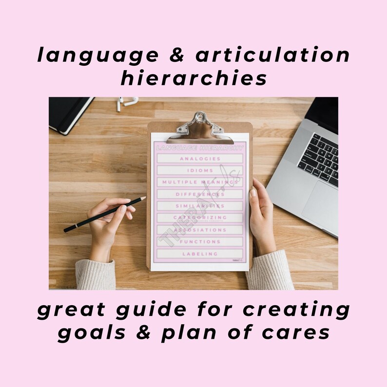 Language Hierarchy, Articulation Hierarchy, SLP Goals, Speech Therapy ...