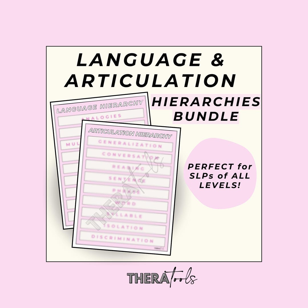 Language Hierarchy, Articulation Hierarchy, SLP Goals, Speech Therapy ...